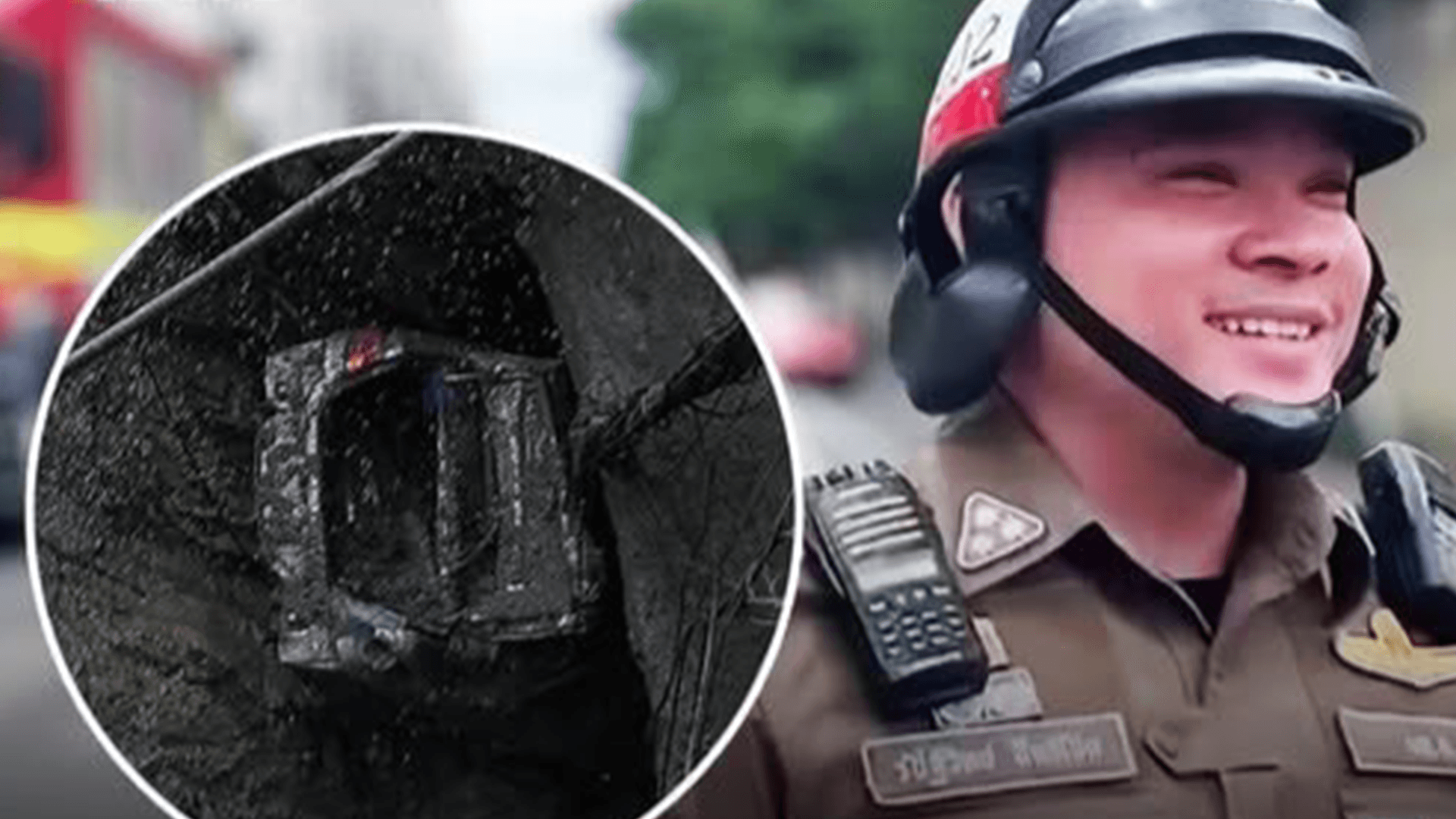 Police Officer Directs Traffic as Car Falls in Sinkhole - Bangkok News - Thailand News and ...