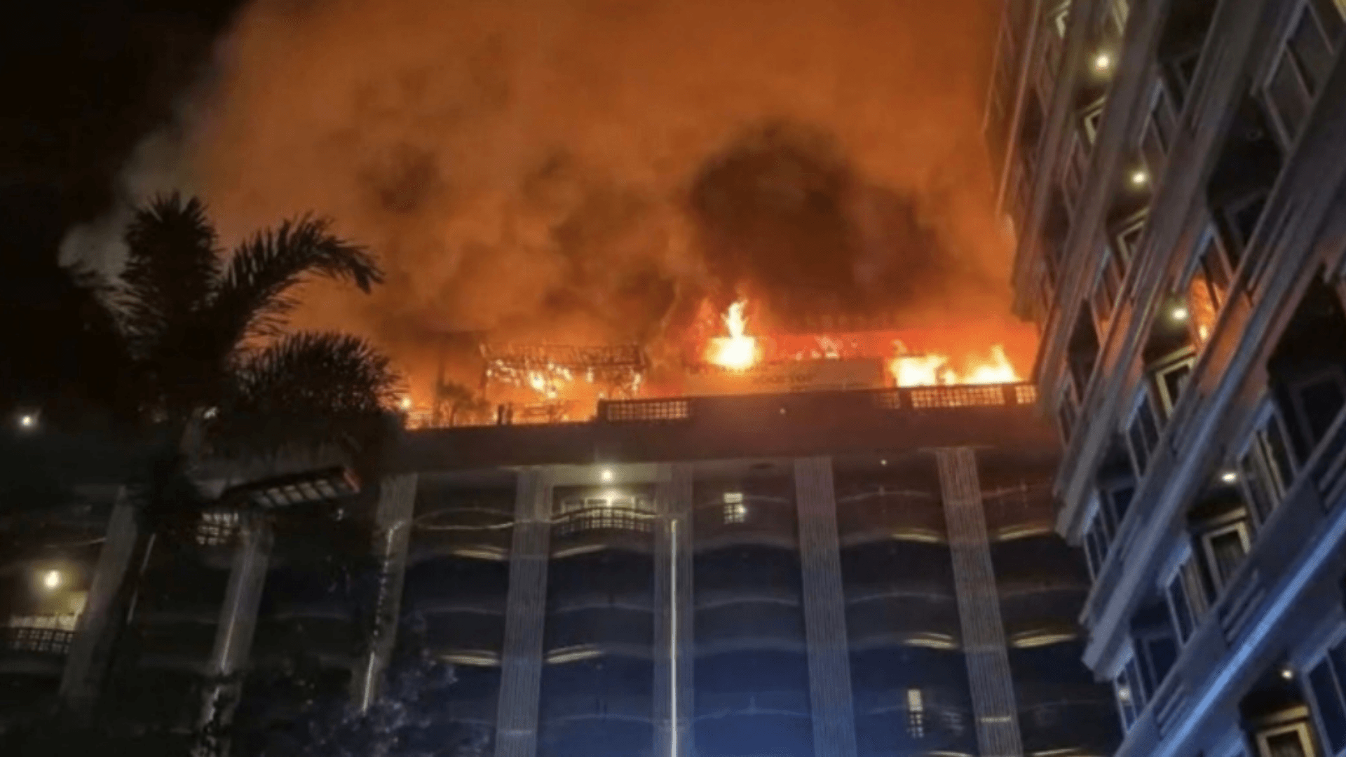 Four injured as fire guts Pattaya hotel rooftop bar