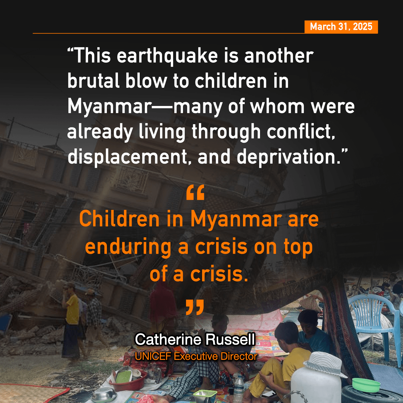 UNICEF Executive Director Catherine Russell