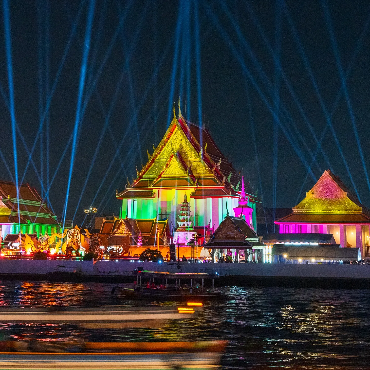 Bangkok lights up its riverfront for the festive season