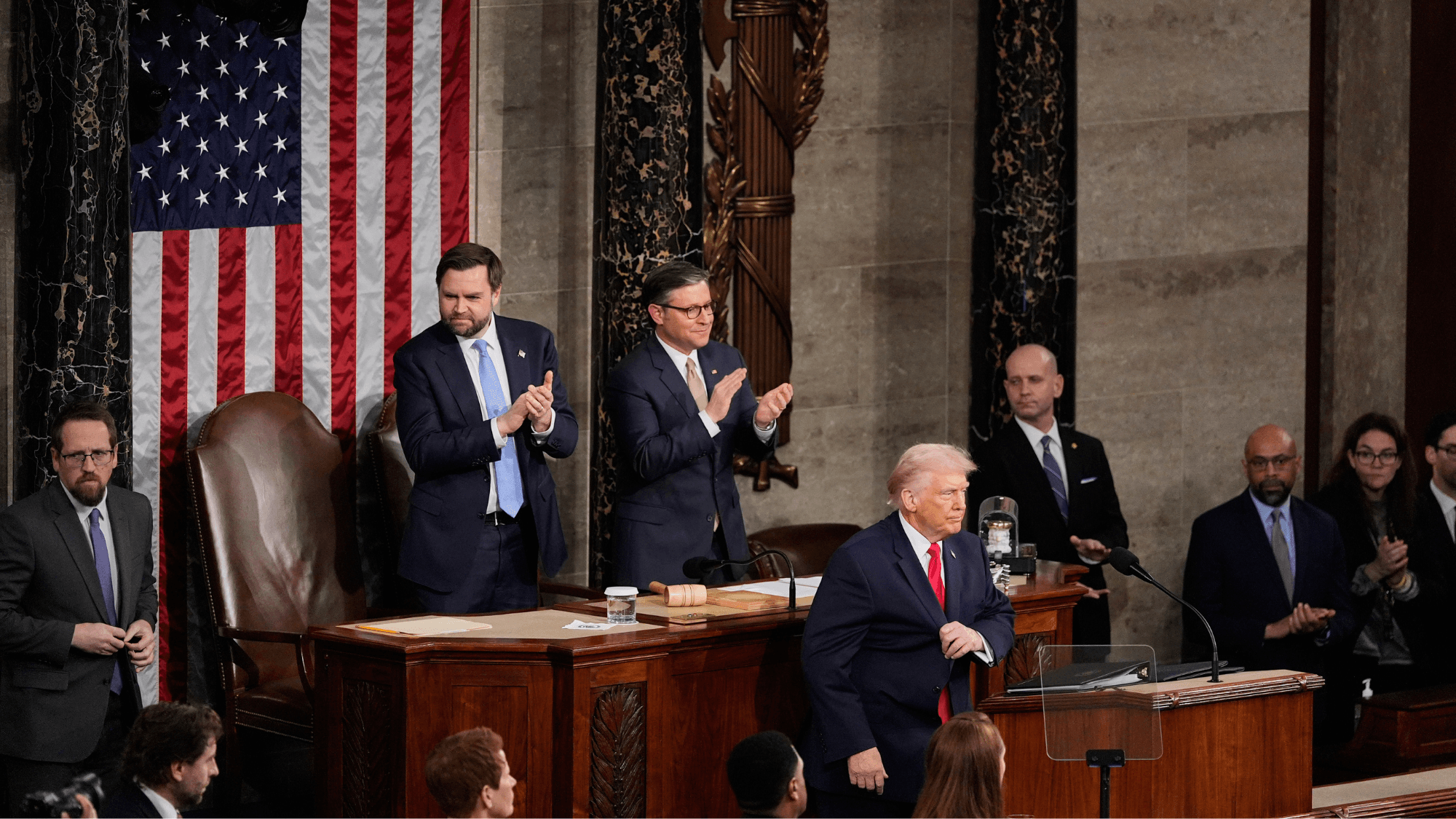 Trump uses record-long State of the Union to claim US is “winning”