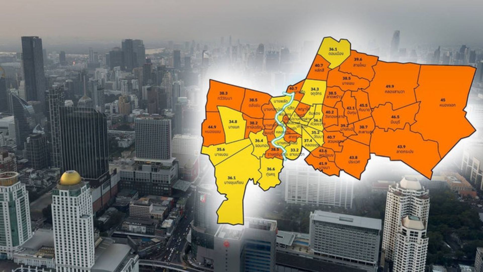 Most of Bangkok choked by excessive PM2.5 dust this morning