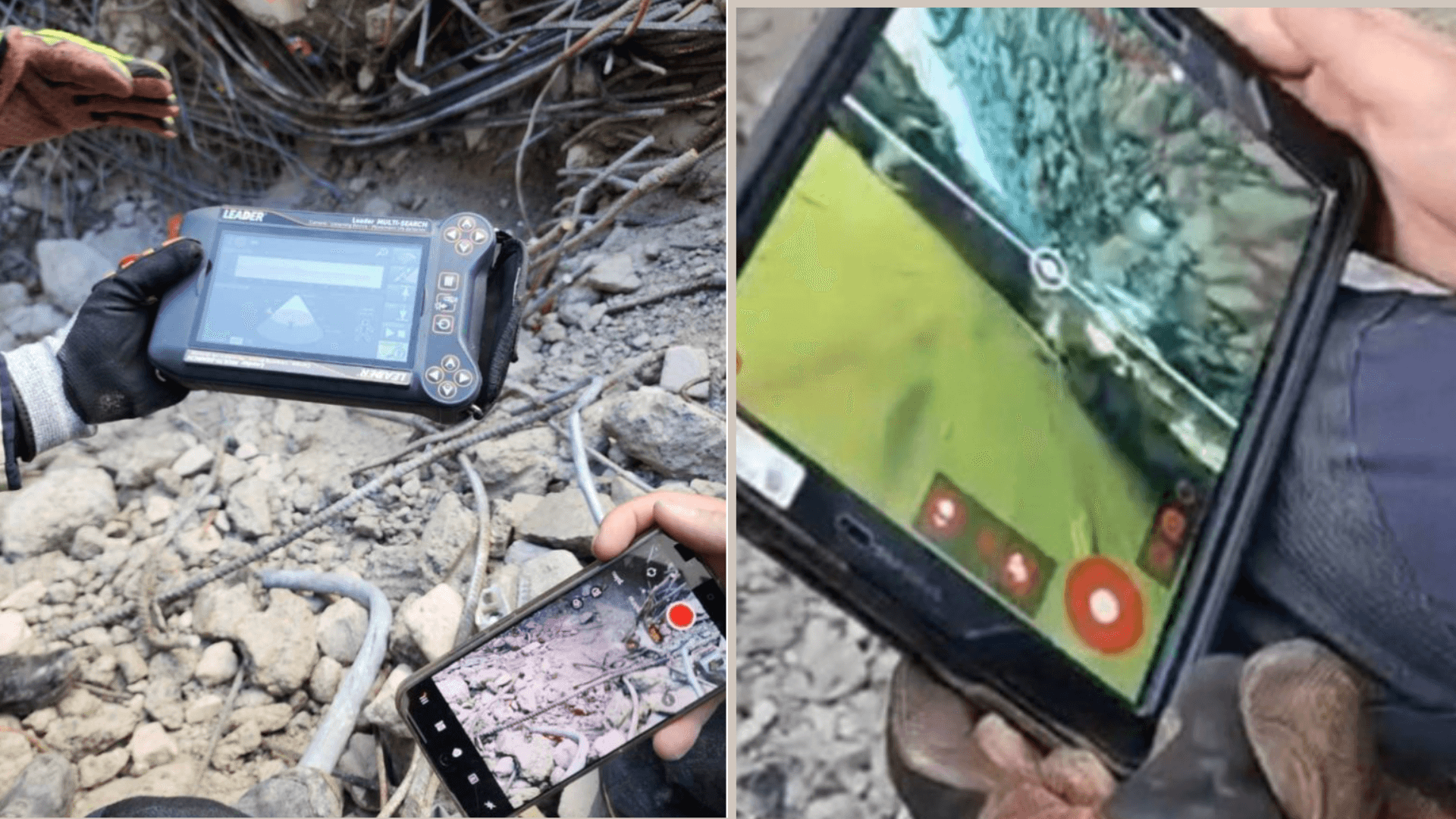 Light signal detected under debris raises hope of survivors